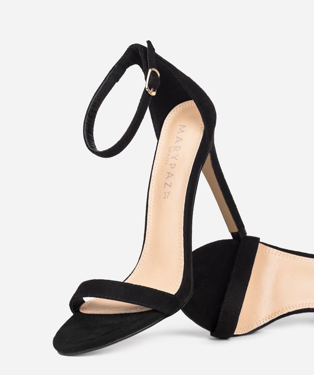 Sandalia tacón fino negra